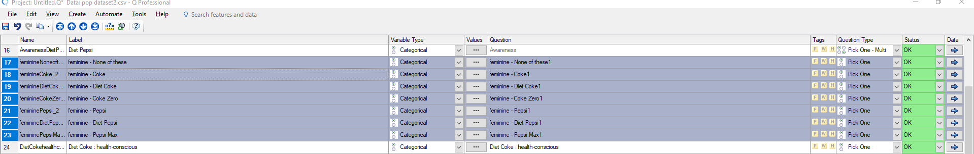How To Combine Separate Questions Into A Grid In Q Q Research Software